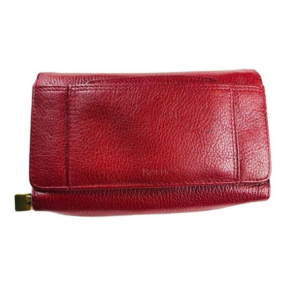 Rolfs | Bags | Vtg Rolfs Classic Red Wine Leather Trifold Zip Around ...